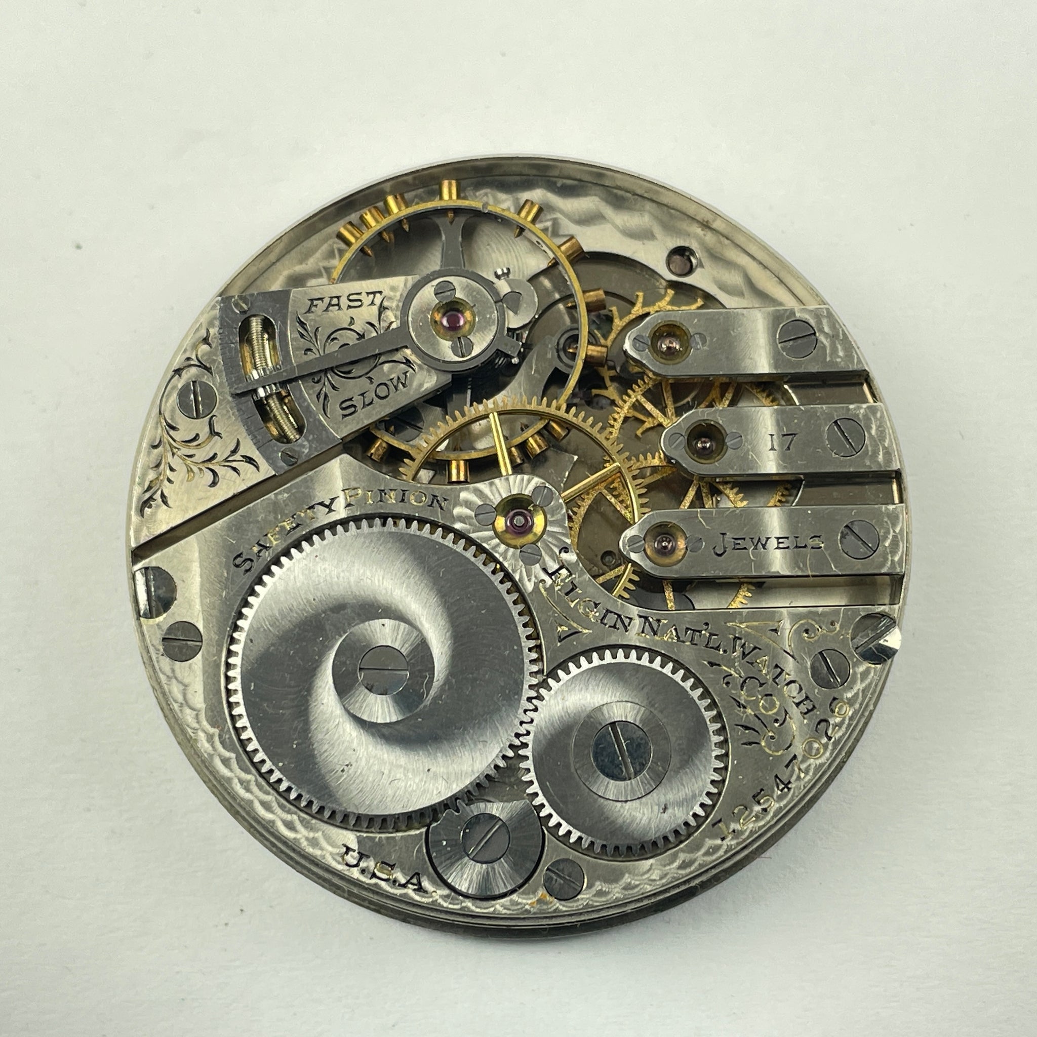 Lot 70- Elgin 16 Size 3-Finger Bridge Pocket Watch Movement – watchpartsrus